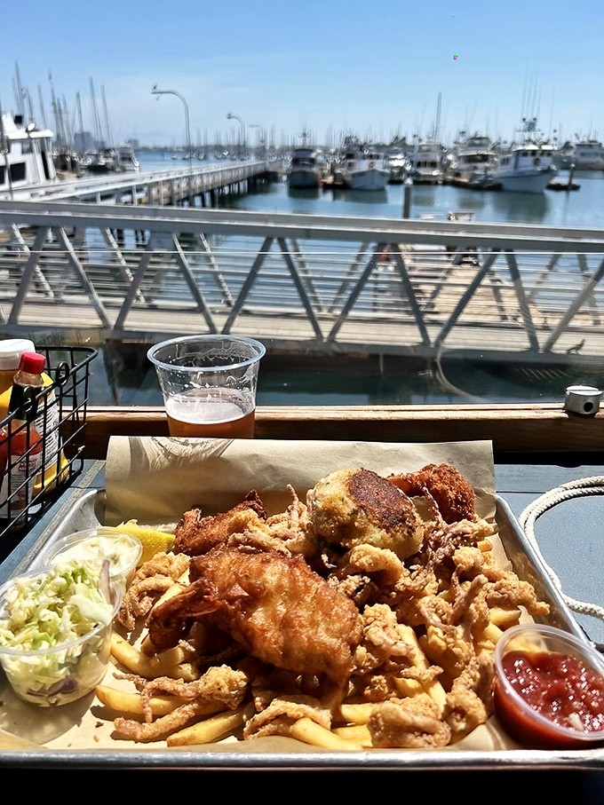 The seafood platter that makes you question why you ever eat anything else. Harbor views included at no extra charge.