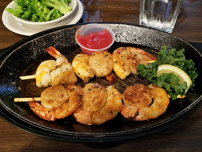 Fresh seafood skewers that bring coastal flavors to the Virginia countryside with impressive finesse.