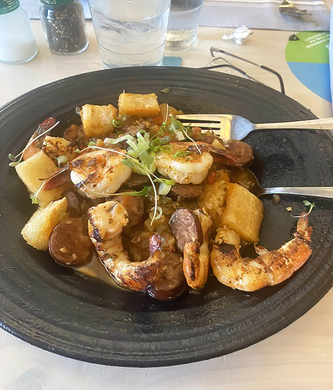 This jambalaya isn't just a dish&mdash;it's a party where shrimp, sausage, and rice all got the same invitation. Everyone's getting along splendidly.