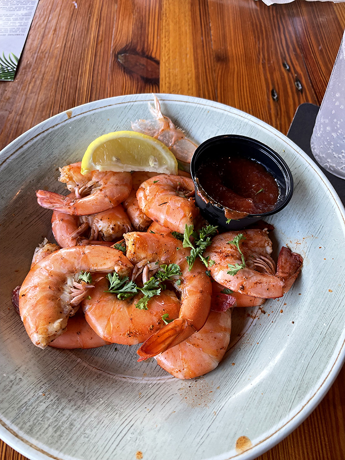 Gulf shrimp so plump and perfectly cooked, they practically snap when you bite them—like nature's way of applauding the chef.