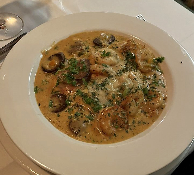 Shrimp swimming in a creamy sauce that's so good you'll be plotting ways to lick the plate without anyone noticing.