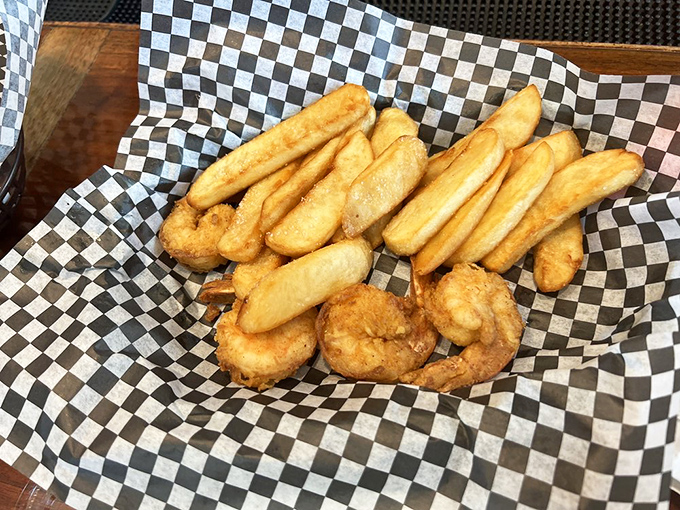 The classic pairing of golden shrimp and crispy fries&mdash;like Fred and Ginger, they just belong together. Simple perfection needs no explanation.