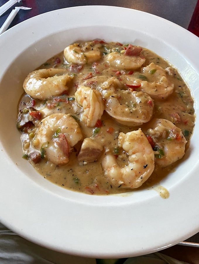 Shrimp and grits that prove Southern comfort food knows no geographical boundaries whatsoever.