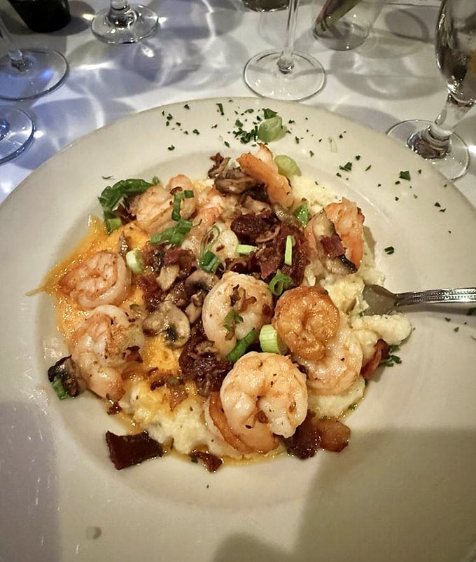 Shrimp and grits: the dish that launched a thousand Southern food pilgrimages. Oscar's version is a masterclass in texture and flavor harmony.