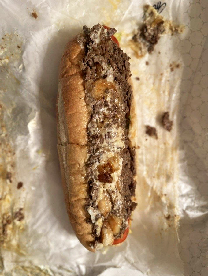 The ocean meets Philadelphia in this inspired creation – succulent shrimp nestled alongside the traditional cheesesteak fixings.