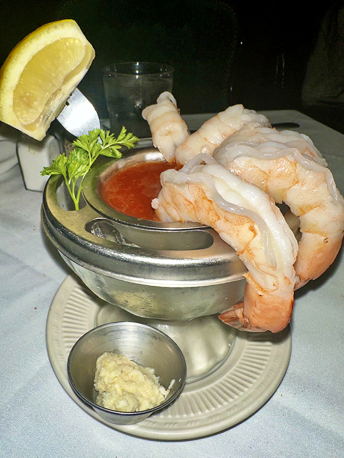 Shrimp cocktail that transports you to a time when appetizers weren't deconstructed or foam-adjacent &ndash; just gloriously fresh and perfectly chilled.