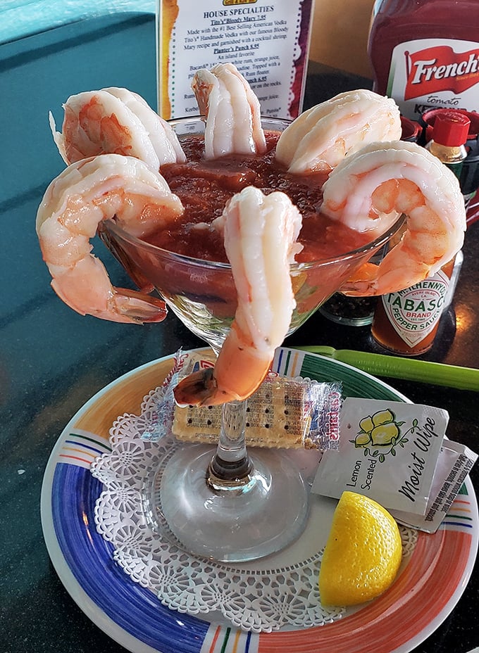 Shrimp cocktail that stands at attention around the rim &ndash; these crustaceans know they're the stars of this particular show.