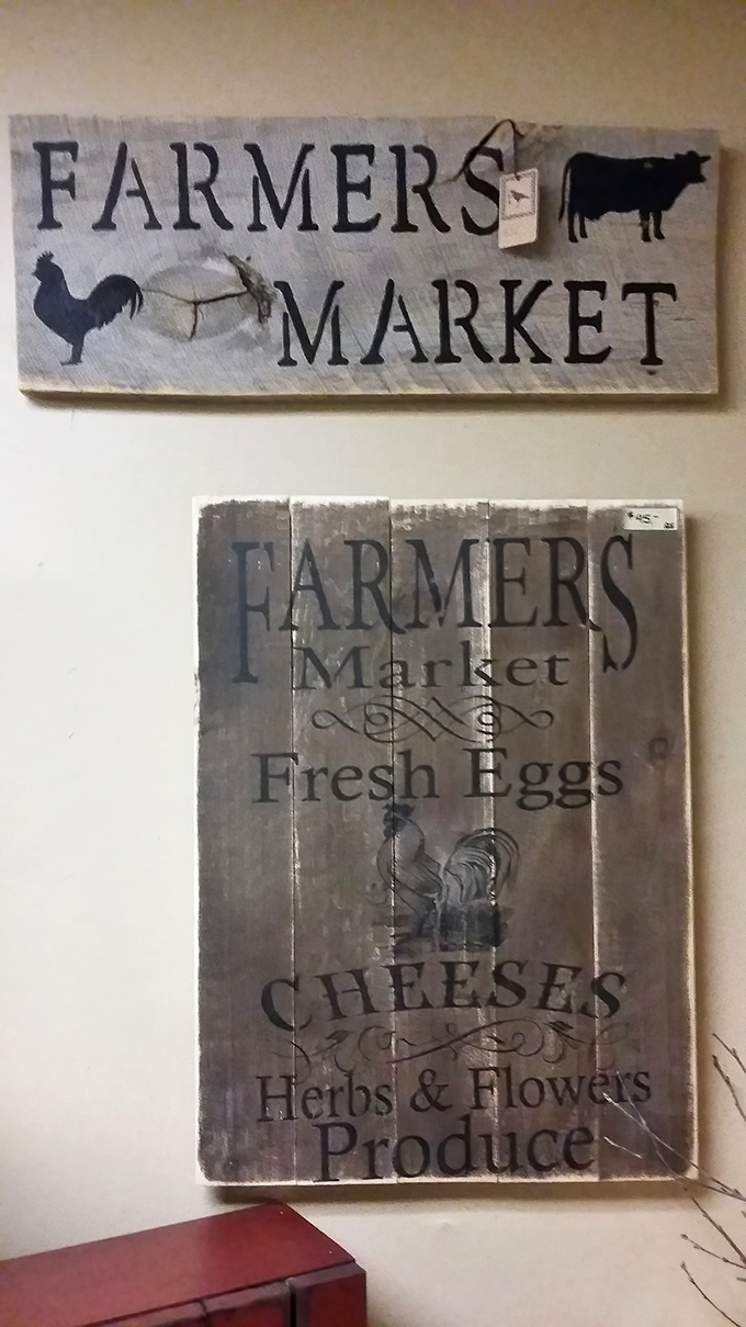 Rustic farmhouse signs that somehow make you crave fresh eggs and cheese, even if your cooking skills peaked at microwave popcorn.