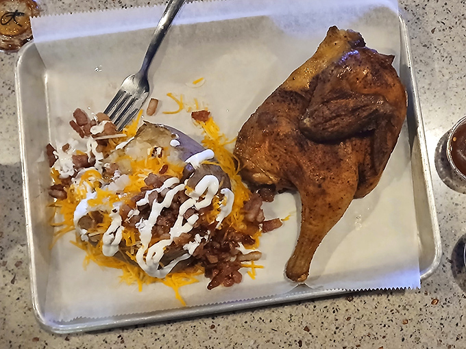 When chicken meets smoke, magic happens. This bird didn't just fly&mdash;it soared through flavor country before landing on this lucky plate.
