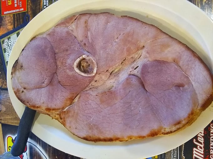 This isn't just ham, it's a smoky, tender love letter to traditional American breakfast craftsmanship at work.