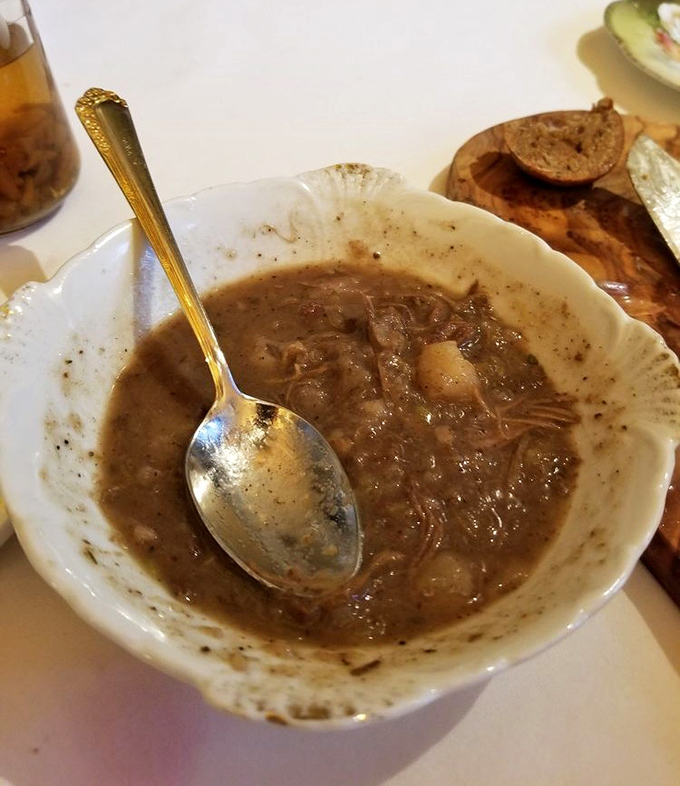 A bowl of traditional snapper soup that whispers secrets of Pennsylvania Dutch kitchens &ndash; hearty, complex, and utterly comforting.