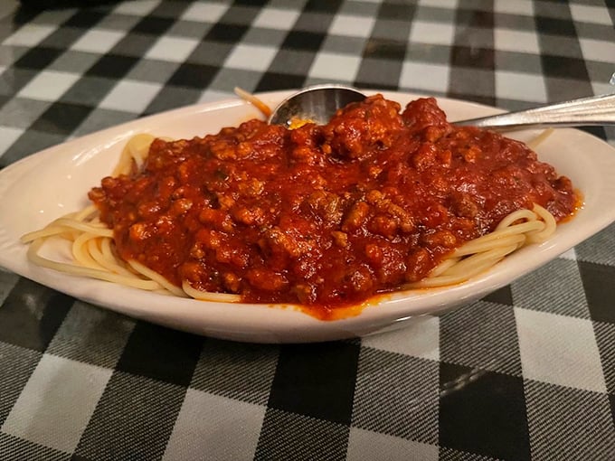 Homemade spaghetti with meat sauce that tastes like Sunday dinner at your favorite Italian grandmother's house.