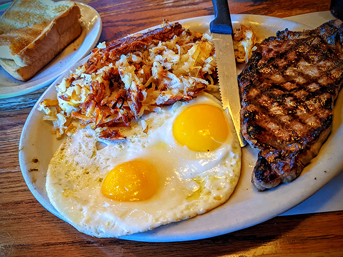 Steak and eggs: the breakfast of champions, or anyone who believes dinner foods deserve equal morning representation.