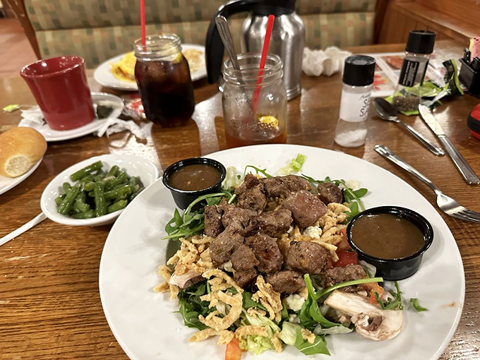A steakhouse salad that proves healthy eating doesn't have to be punishment &ndash; those steak bites are the reward for all those greens.