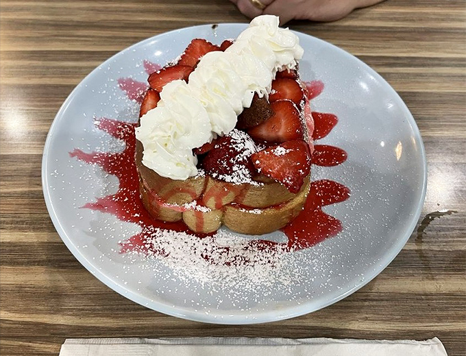 Strawberry-stuffed French toast that makes you wonder why anyone bothers with birthday cake when this exists in the world.