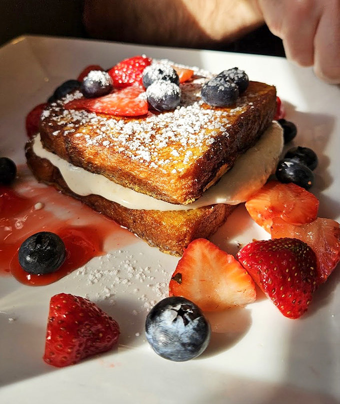 Stuffed French toast that transforms breakfast into a celebration worthy of special occasions.