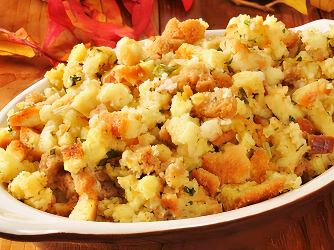 Not your average stuffing! This hearty side looks like it could tell stories of family recipes passed down through generations.