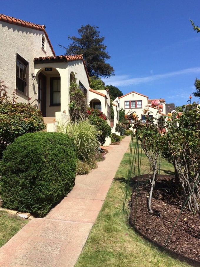 The Spanish-style section of the village offers its own charm—proof that architectural whimsy comes in multiple flavors, all equally delightful to the wandering eye.