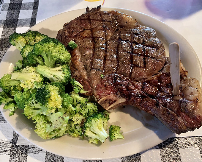 This T-bone doesn't need fancy sauces or elaborate presentations&mdash;just a perfect sear, proper seasoning, and a side of broccoli for those pretending to be healthy.