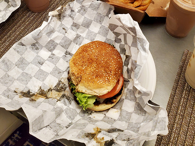 The classic Tahoe burger comes dressed for success. That perfectly toasted sesame seed bun cradles fresh veggies and a patty cooked just right.