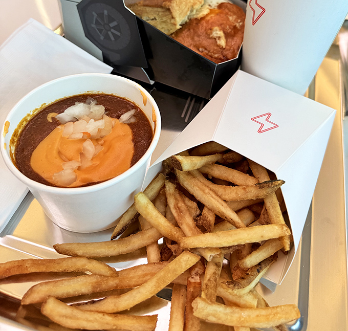 These fries could power a small city with flavor &ndash; especially when paired with that hearty chili topped with melted cheese. 