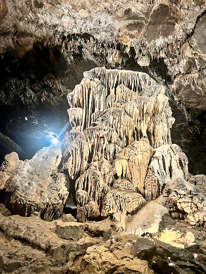 This massive formation, aptly nicknamed "The Big One," stands like a limestone wedding cake that's been in the making for a geological eternity.