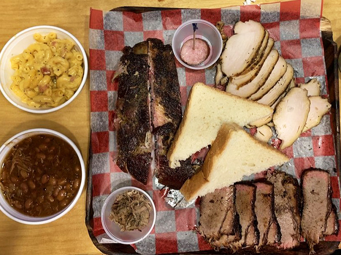 The barbecue sampler that answers life's most difficult question: "Why choose one meat when you can have three?"