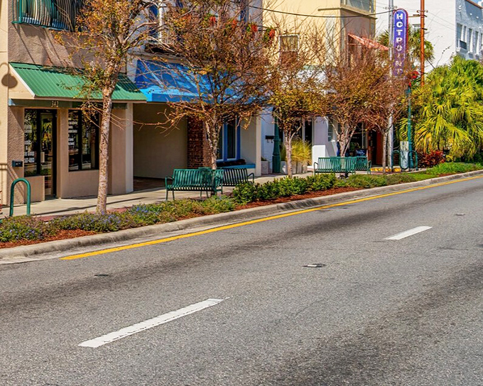 These downtown streets whisper Old Florida stories, where parking is free and rushing is practically illegal.