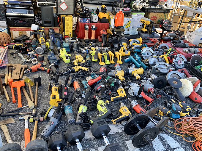 Tool paradise for the DIY enthusiast or professional alike. This hardware heaven proves one person's "I don't need this anymore" is another's "just what I needed!"