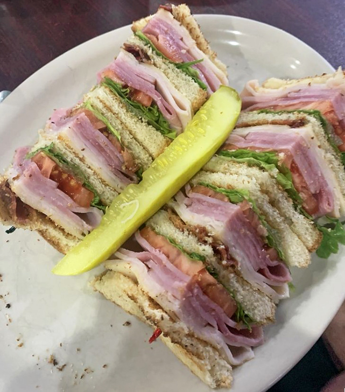 The club sandwich, stacked higher than some Ohio buildings, comes with the satisfying challenge of figuring out how to fit it in your mouth.