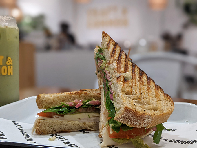 This sandwich isn't just grilled, it's transformed &ndash; crisp exterior giving way to layers of flavor that make lunch hour feel like a mini-vacation.