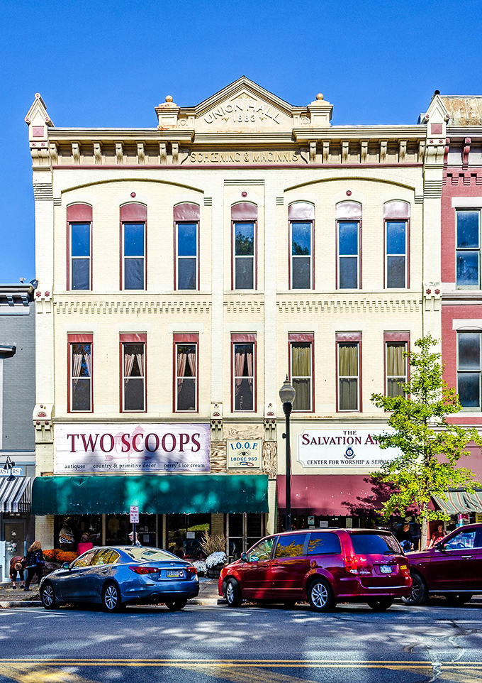 Union Hall's cream and pink facade stands proud, like it's dressed for Sunday dinner every day.