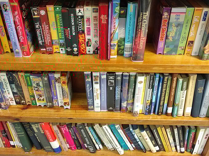 The VHS section &ndash; where movie night meets vintage charm, and forgotten classics line up like old friends at a reunion.