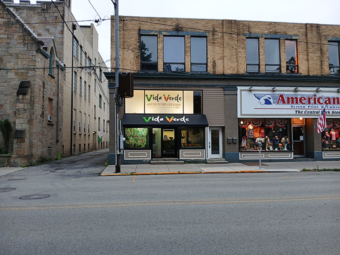 Vida Verde lights up the evening streetscape, a beacon of culinary diversity in Johnstown's downtown corridor. Small-town America with big-city flavor.