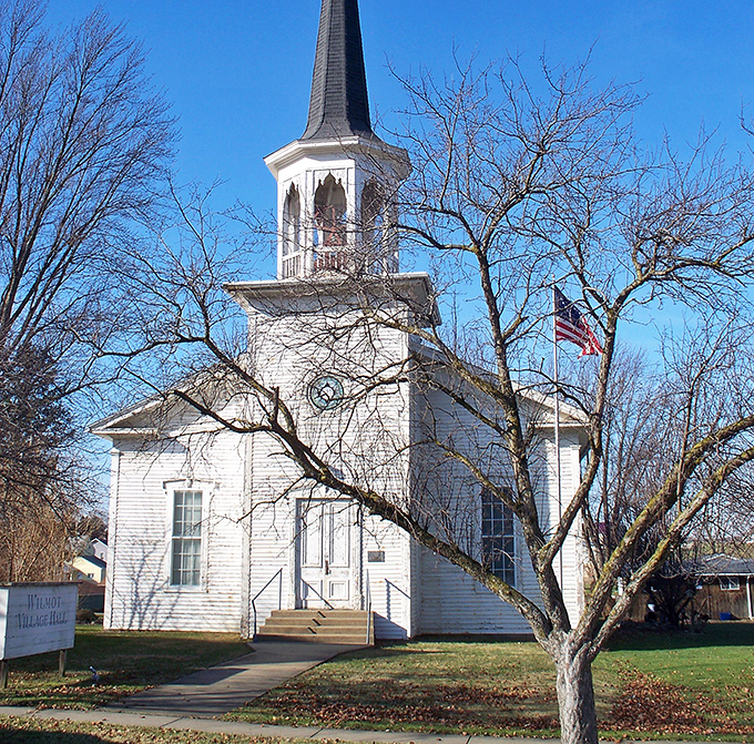 Wilmot's Village Hall stands proudly with its gleaming white facade and steeple reaching skyward. Norman Rockwell couldn't have painted a more quintessential small-town scene. 