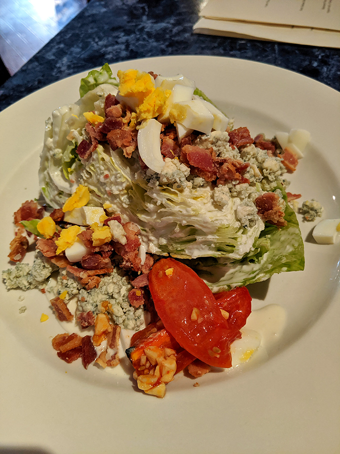 The humble wedge salad gets a glow-up that would make any steakhouse jealous. That bacon isn't just a topping&mdash;it's the crown jewel.