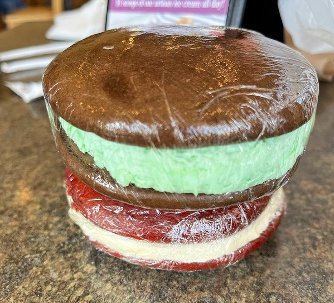 Not your childhood sandwich cookie—this whoopie pie stack looks like it's auditioning for a role in "Desserts: The Movie."