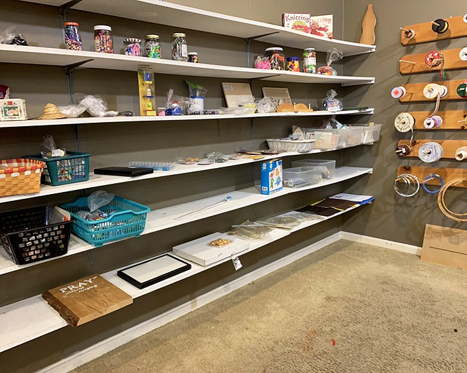 The craft supply corner: where abandoned hobbies become your next obsession. Someone else's "maybe someday" becomes your "why not today?"