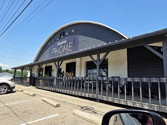 Modern design meets rustic sensibilities at bfearless. at HOME, proving the Amish influence extends beyond just food.