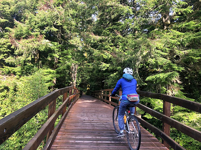 Biking through Fort Stevens' forest trails feels like pedaling through a Pacific Northwest postcard&mdash;minus the stamp requirement.