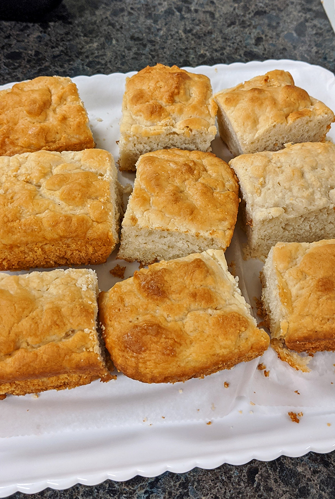 Biscuits so fluffy they could practically float off the plate. These golden squares of buttery perfection are the unsung heroes of any Lettie's meal.