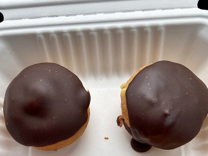 These chocolate-glazed beauties glisten with such perfection, they belong behind velvet ropes in a museum of edible masterpieces.