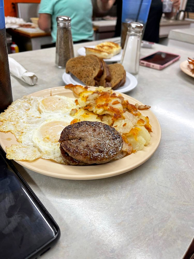 The kind of breakfast spread that makes cardiologists nervous and customers deliriously happy &ndash; balance achieved.