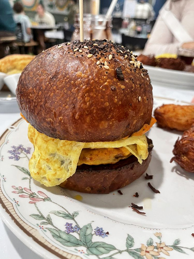 This breakfast sandwich doesn't just break the fast &ndash; it demolishes it with perfectly melted cheese, eggs, and a bun that deserves its own fan club. 