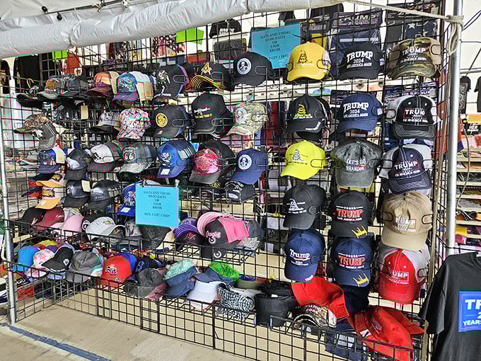 A hat for every head and opinion&mdash;the cap collection offers everything from practical sun protection to wearable political statements.