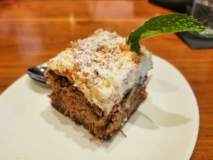 Not just carrot cake, but a towering achievement of cream cheese frosting and moist spiced layers that would make your grandmother jealous.