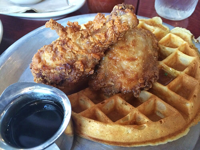 Chicken and waffles: the Romeo and Juliet of Southern cuisine, except this love story has a much happier ending.