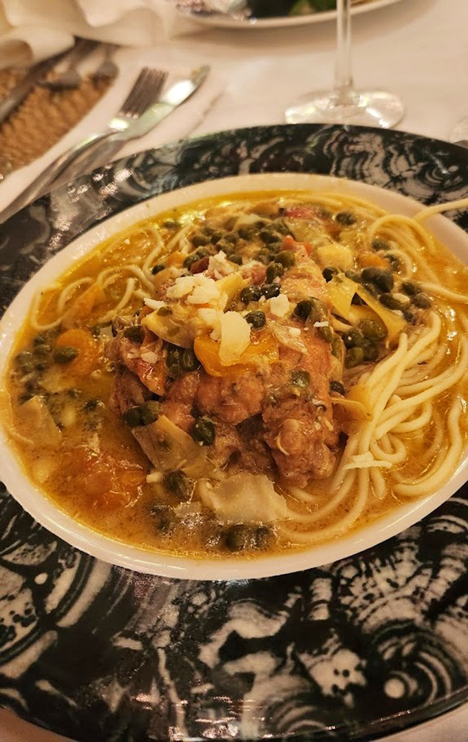 This pasta dish isn't just swimming in sauce&mdash;it's doing the backstroke in flavor. Capers and lemon playing hide-and-seek throughout.