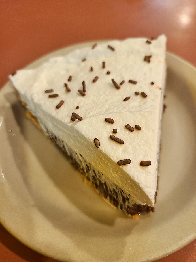 This chocolate cream pie doesn't need a fancy pedigree—it's got the confidence of something that knows exactly how good it is.