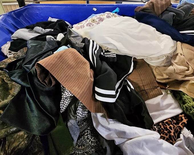 Textile archaeology at its finest. Each layer tells a story, with patterns and textures creating a fabric time capsule.